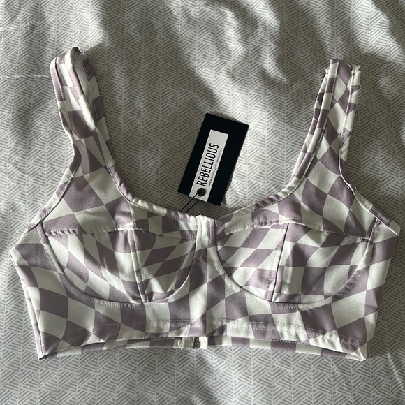 ASOS | Tops | Asos Crop Top In Lilac Check | Poshmark